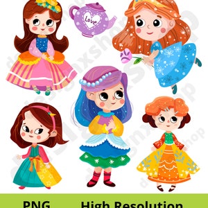 Princess Clipart, Cute Princess PNG, Cute Little Princess, Fairytale ...
