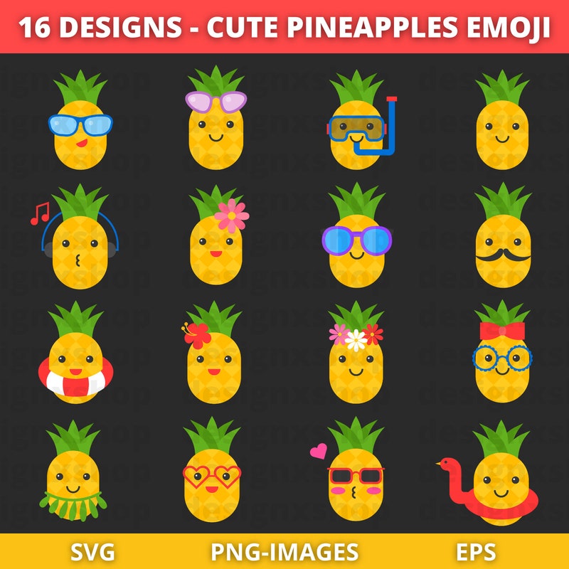 Kawaii Pineapple - Etsy