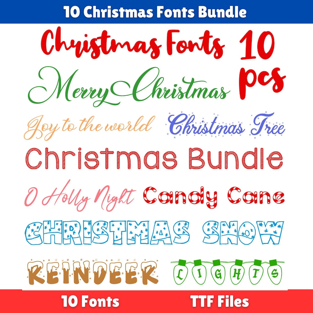 Christmas Font Bundle, Crafty Font Bundle, Script Fonts, Christmas ...