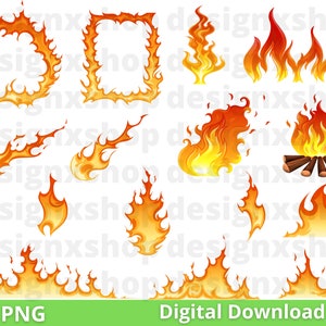 Fire SVG Bundle, Fire Clipart, Fire Flames Svg, Flames Frame Svg, Fire ...