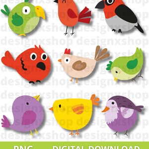 Cute Birds Svg Bundle, Cute Funny Birds Clipart, Birds Svg, Spring ...