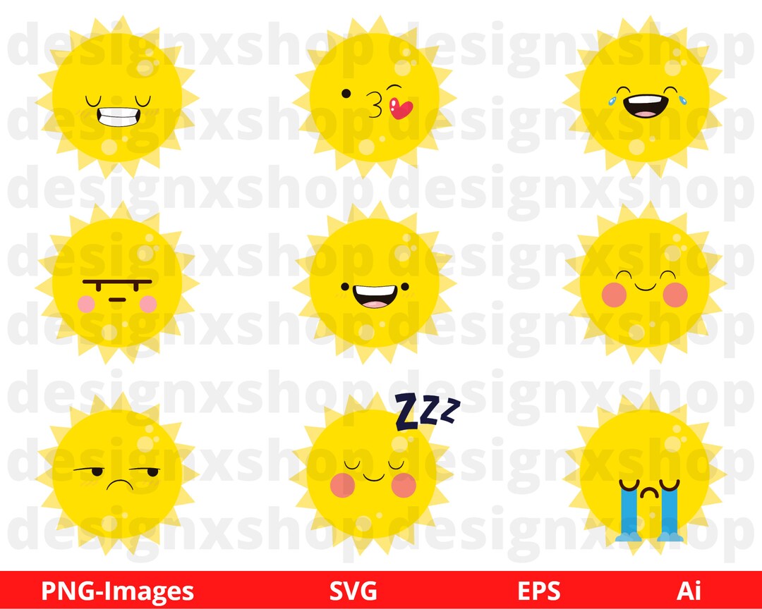Sun Svg, Sun Emoji Svg, Sun Faces Svg, Sun Emotion Svg, Emoji Svg ...