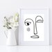 Wink Face Art Print, Wall Art Décor, Home Décor, One Line Face Art ...
