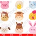 Farm Animal Faces Clipart, Animal Faces, Farm Animal Clipart, Farm Face ...