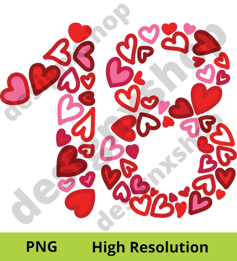 Valentine's Day Heart Alphabet PNG: Love Letters Clip Art (digital ...