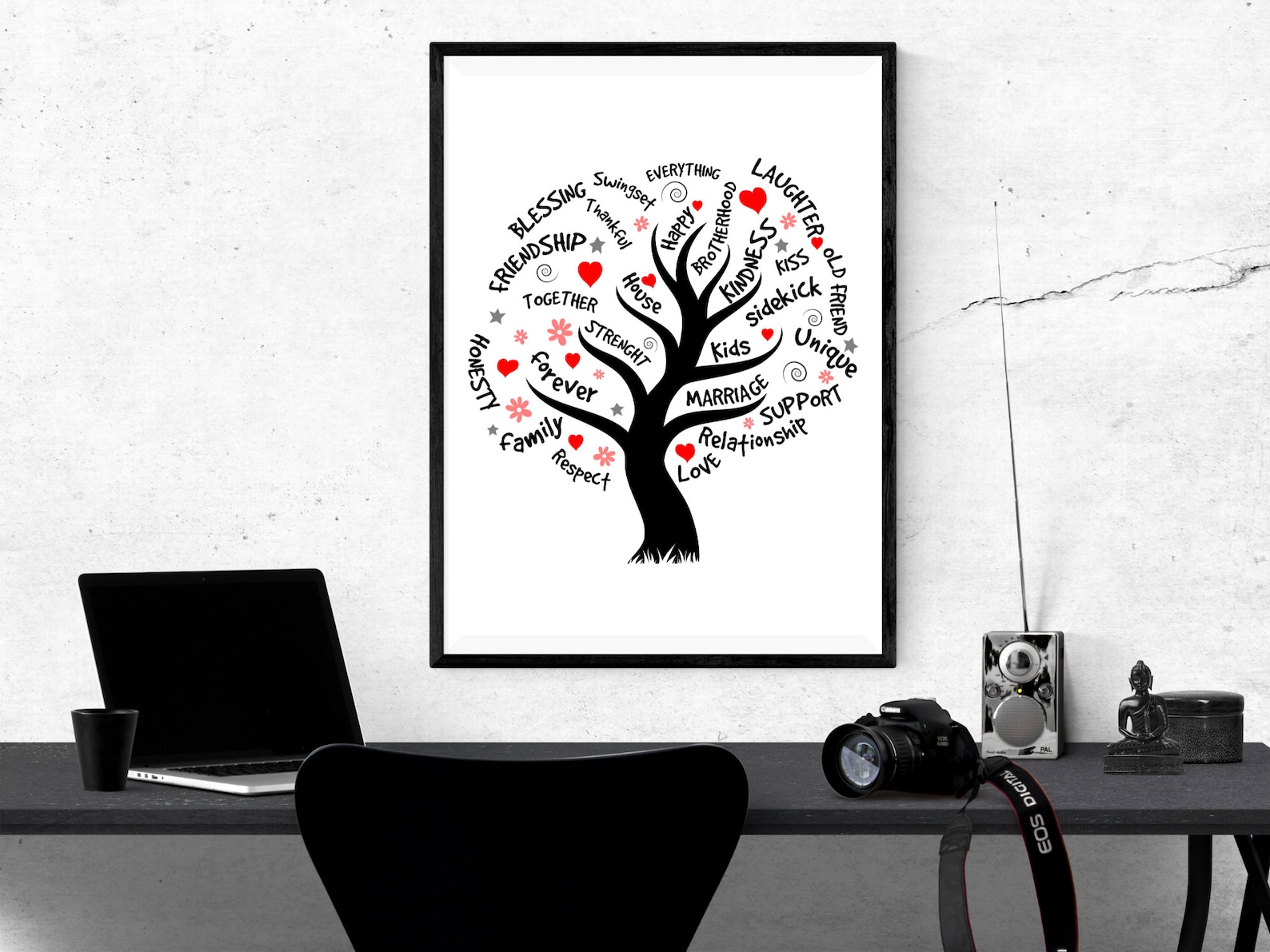 Family Word Tree Art Family Tree Print Word Wall Art Family - Etsy