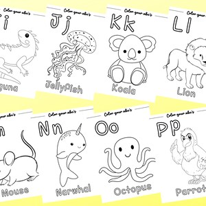 26 Printable Alphabet Coloring Pages | ABC Coloring Book | Baby Shower ...