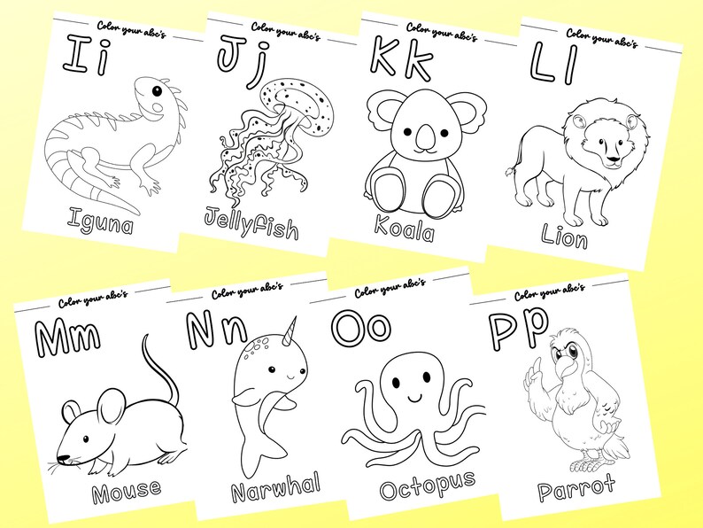 26 Printable Alphabet Coloring Pages ABC Coloring Book - Etsy