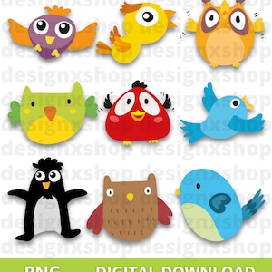 Cute Birds Svg Bundle, Cute Funny Birds Clipart, Birds Svg, Spring ...