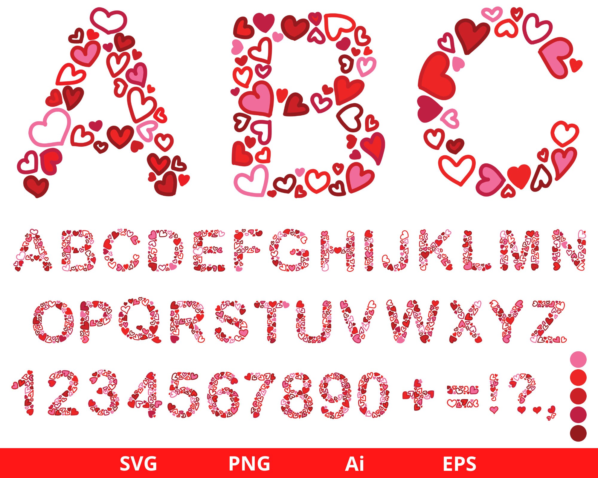 Valentine's Day Alphabet PNG Valentine's Day Letters - Etsy