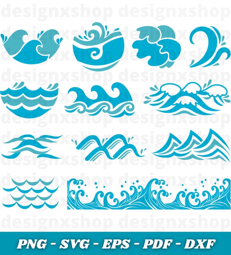 Ocean Wave SVG, Sea Wave PNG, Sea Life, Nautical, Ocean Themed Border ...
