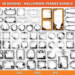 Halloween Frame SVG Bundle, Halloween Frame Clipart, Spooky Frames Svg ...