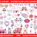 Valentine's Day Clipart, Love Clipart, Watercolor Love Elements, Heart ...