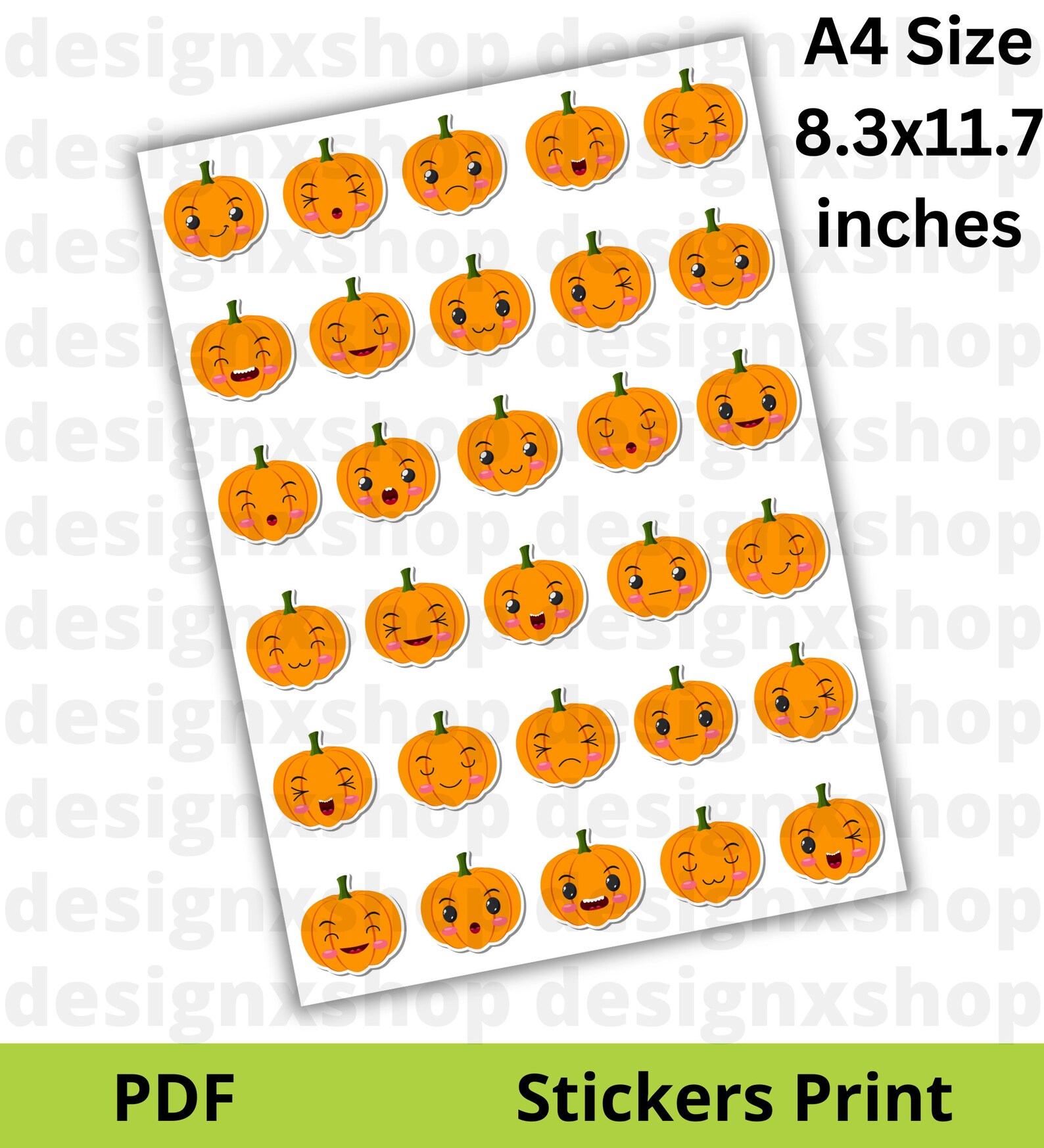 Pumpkin Emoji Clipart Set: Kawaii Halloween Emoticons (PNG SVG PDF) - Etsy