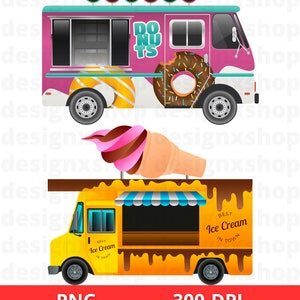 Food Truck Clipart, Food Trucks, Donut, Burger, Ice Cream, Hotdog ...