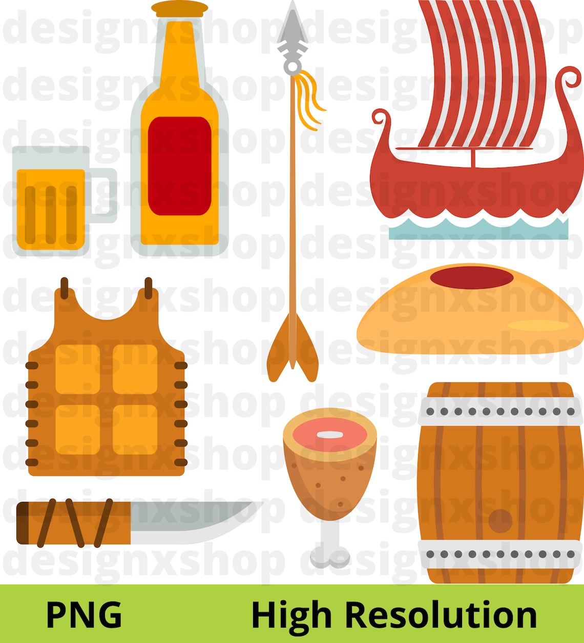 Danish Travel Clipart: Denmark Flag, Map, Landmarks (SVG, PNG, EPS) - Etsy