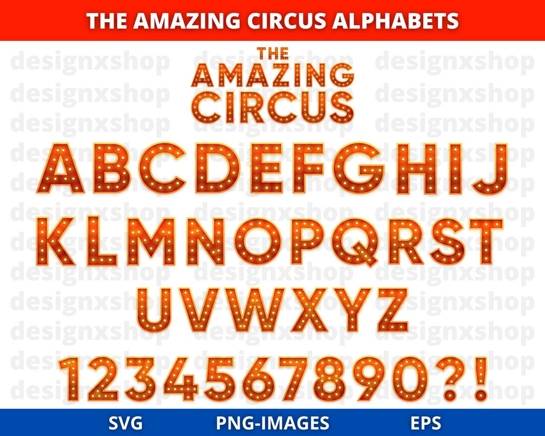 Circus Alphabet Clipart, Alphabet Clipart, Circus Letters, Circus ...