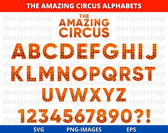 Vintage Circus Alphabet | Printable Distressed Circus Letters, Numbers ...