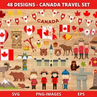 Watercolor Canada Day Clipart, 30 PNG Canada Day Clip Art, Commercial ...