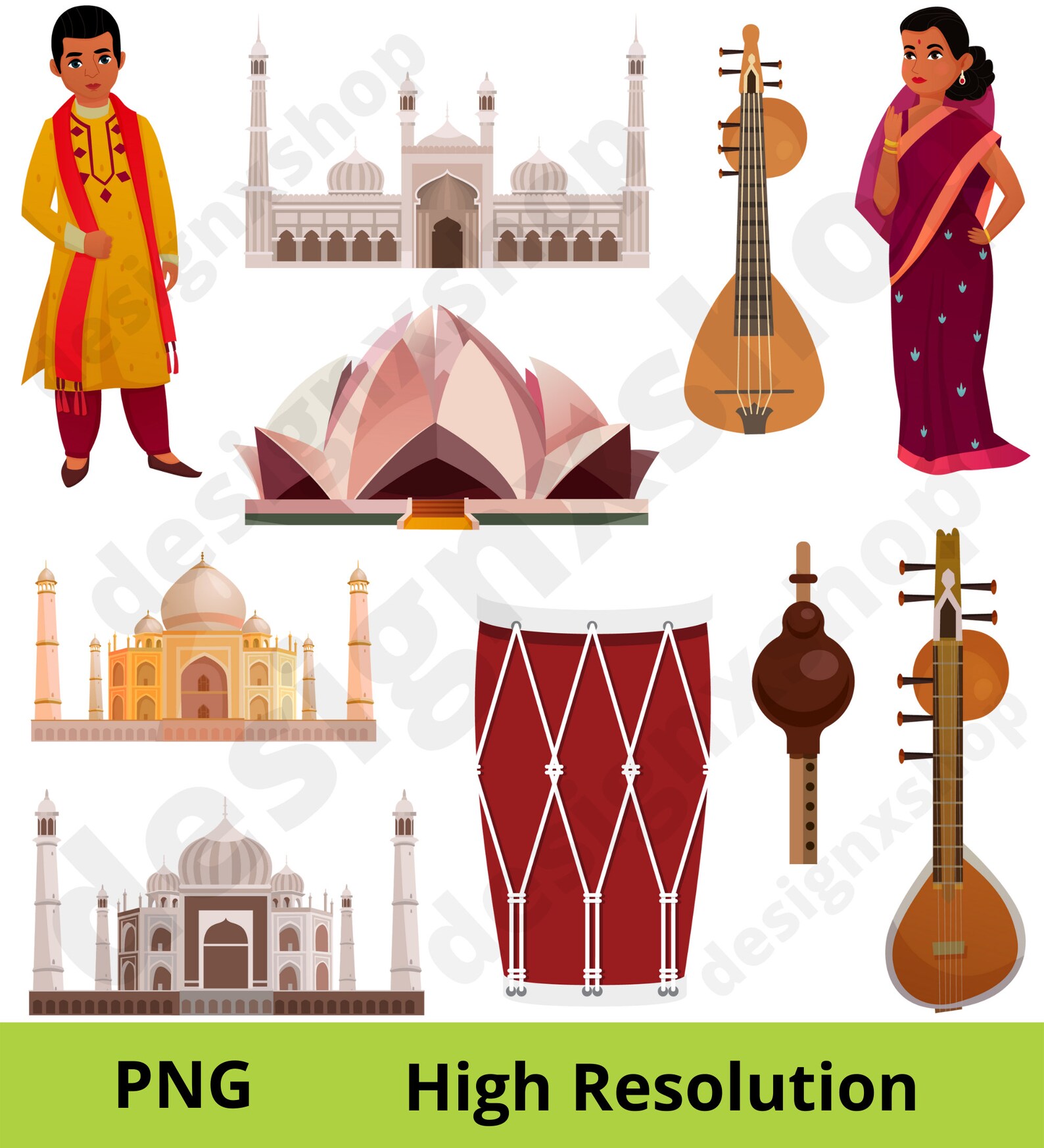 India Clipart, India Culture Clipart, Country Clipart, Travel Clipart ...