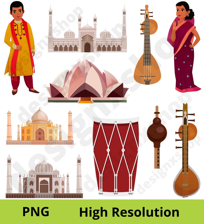 India Clipart India Culture Clipart Country Clipart Travel | Etsy