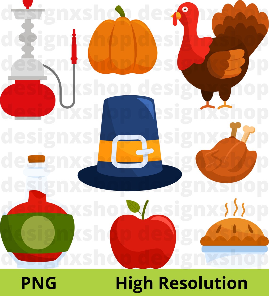 Turkey Clipart Travel Clipart Thanksgiving Clipart Autumn - Etsy