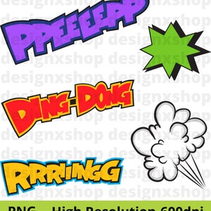 Comic Book Clipart, Superheroes Clipart, Pop Art, Text Props, Comic ...