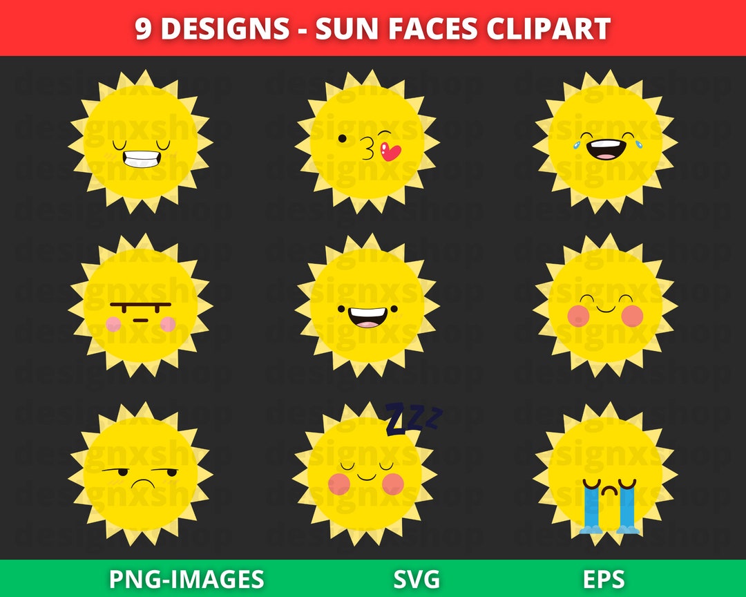 Sun Svg, Sun Emoji Svg, Sun Faces Svg, Sun Emotion Svg, Emoji Svg ...