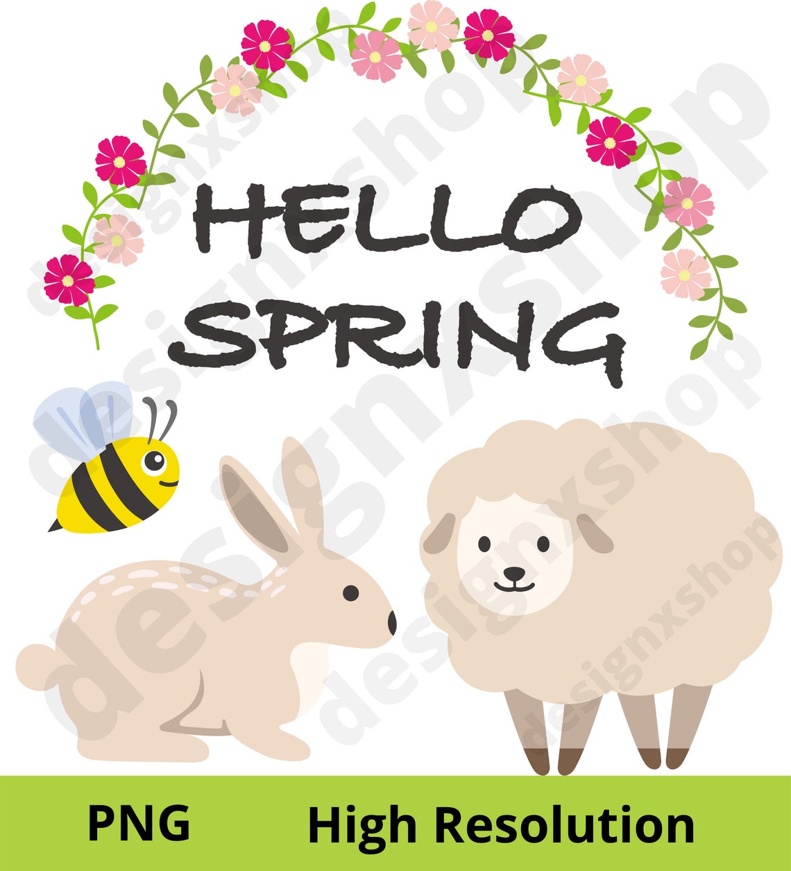 Spring Clipart Easter Clipart Flower Clipart Floral | Etsy