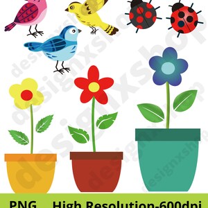Spring Clipart, Botanical Flower Clipart, Floral Clipart, Summer ...