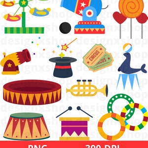 Circus SVG Bundle, Circus Clipart, Carnival Clipart, Circus Printable ...