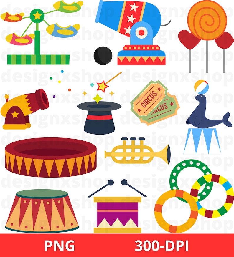 Circus SVG Bundle, Circus Clipart, Carnival Clipart, Circus Printable ...