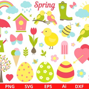 Spring Clipart, Easter Clipart, Season Clipart, Colorful Floral Clipart ...