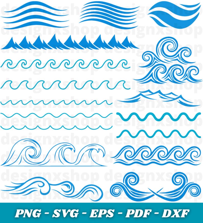 Ocean Wave SVG, Sea Wave PNG, Sea Life, Nautical, Ocean Themed Border ...