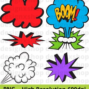 Comic Book Clipart, Superheroes Clipart, Pop Art, Text Props, Comic ...