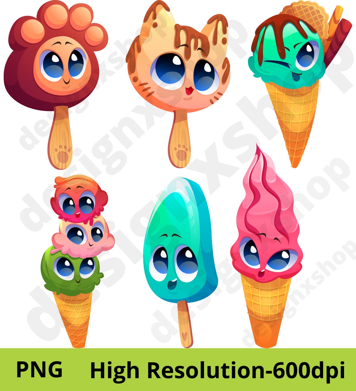 Ice Cream Clipart Popsicle Clipart Summer Clipart Desert - Etsy