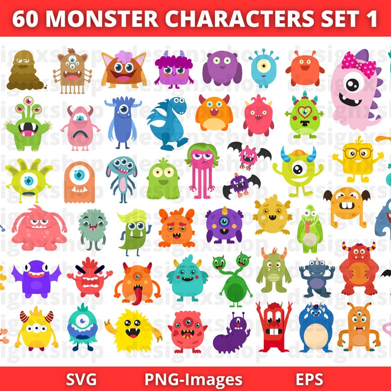 Monster Svg - Etsy