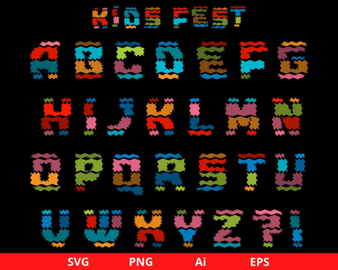 Alphabet Clipart Funny Colored Font Carnival and Fiesta Fun - Etsy