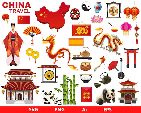 China Clipart Chinese Clipart Asian Clipart China Culture - Etsy India