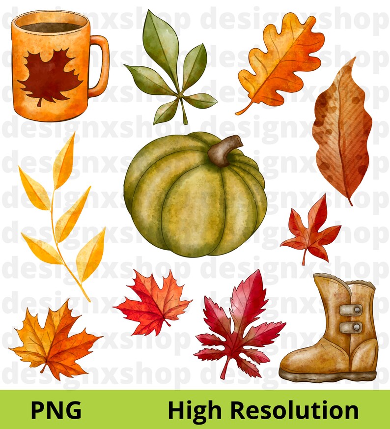 Watercolor Autumn Clipart Watercolor Fall Clipart Watercolor - Etsy