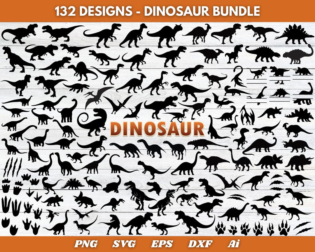 Dinosaur SVG Bundle - Dinosaur PNG Bundle - Dinosaur Clipart - Dinosaur ...