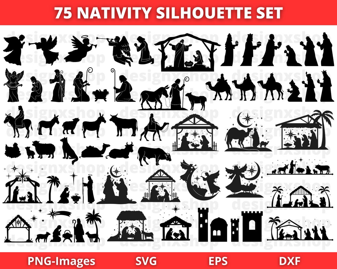 Nativity Scene SVG | Nativity Scene Clipart | Nativity SVG Bundle ...