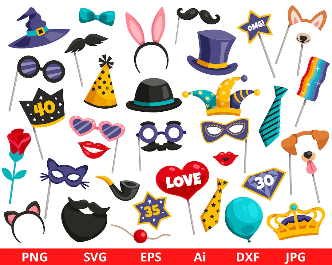 Photo Booth Prop Clipart Props Clipart Party Props Clipart - Etsy