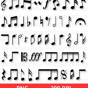 Music Notes SVG, Guitar Note Svg, Musical Notes Clipart, Music Symbols ...