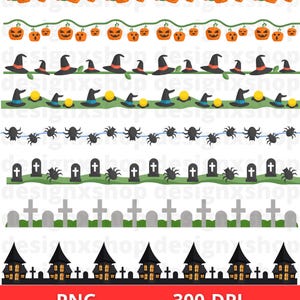Halloween Borders Clipart, Halloween Borders SVG, Halloween Digital ...