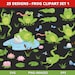 Frogs Clipart, Pond Clipart, Lilypads Clipart, Butterfly Clipart ...