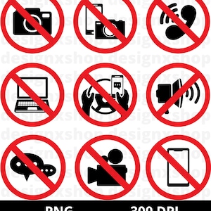 Do Not Touch Signs Bundle: Prohibited Symbols SVG PNG (digital Download ...