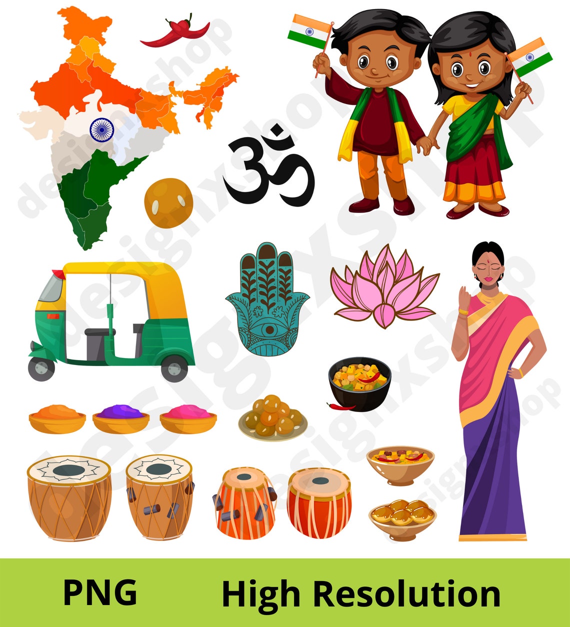 India Clipart India Culture Clipart Country Clipart Travel | Etsy
