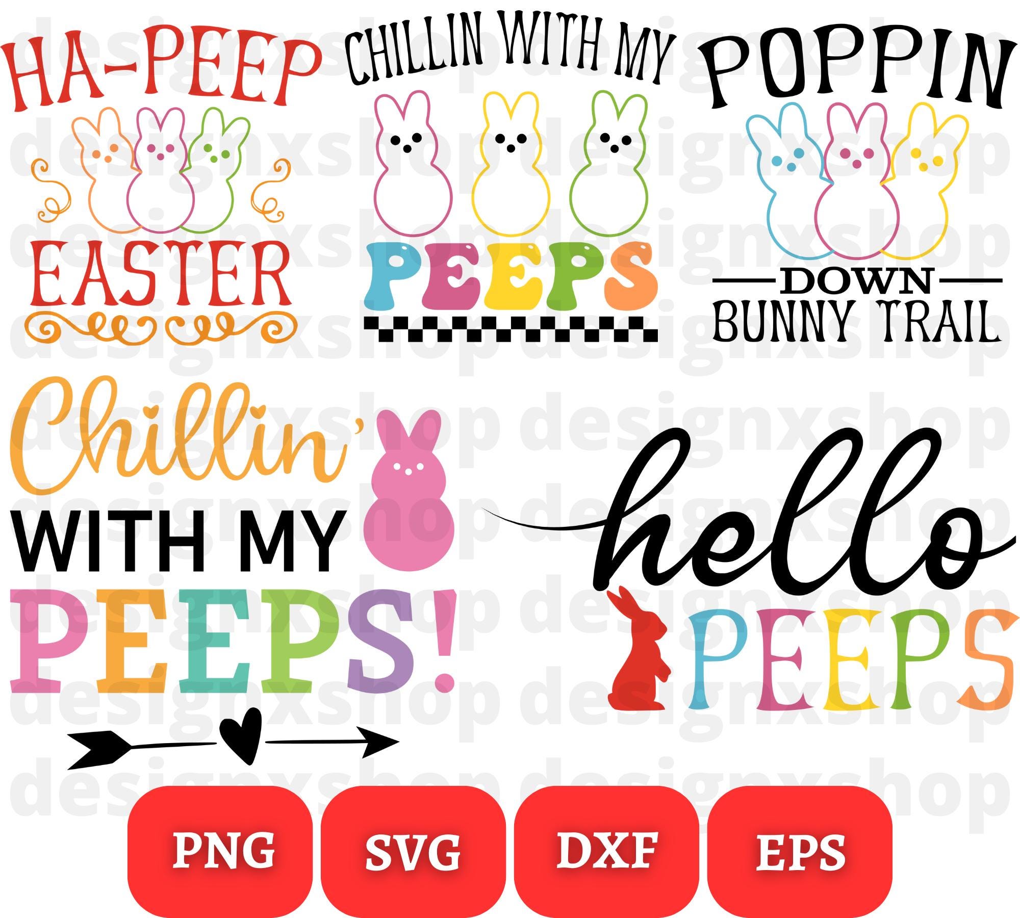 Easter Peeps SVG Bundle, Peeps Svg, My Peeps Svg, Easter Svg, Kids ...