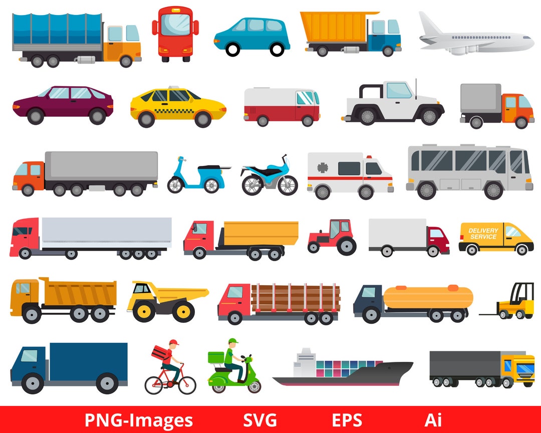 Logistic Vehicles Clipart, Delivery Clipart, Transportation Clipart ...